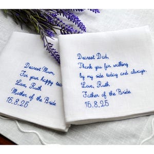 Embroidered Linen Handkerchief, Linen Hankerchief Personalized ...