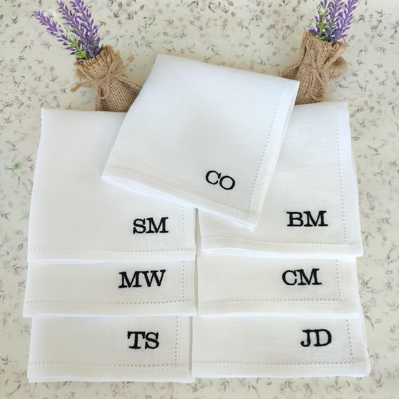 Embroidered Hemstitch Linen Handkerchiefs, Linen Handkerchiefs ...
