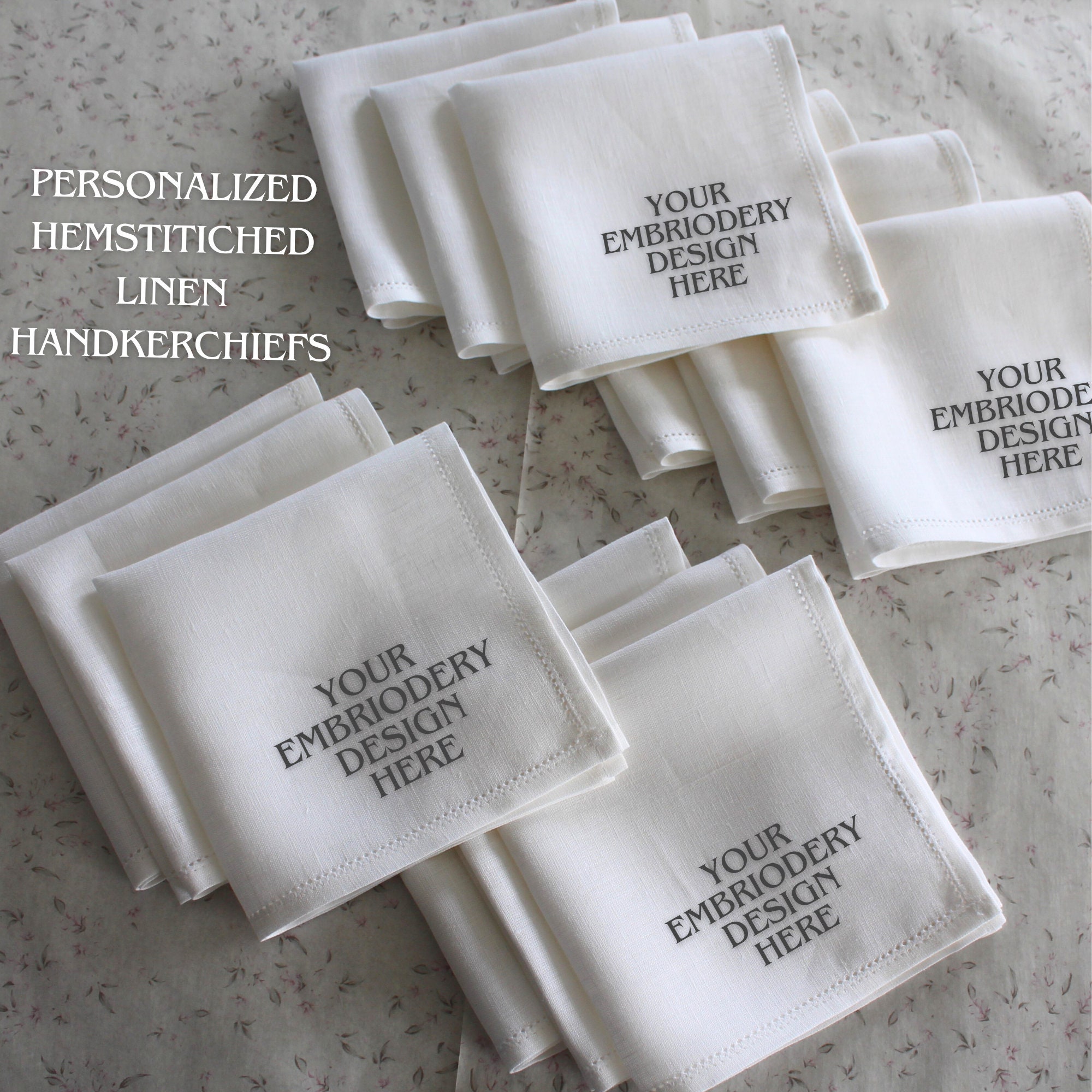 Embroidered Hemstitch Linen Handkerchiefs, Ladies Handkerchiefs ...