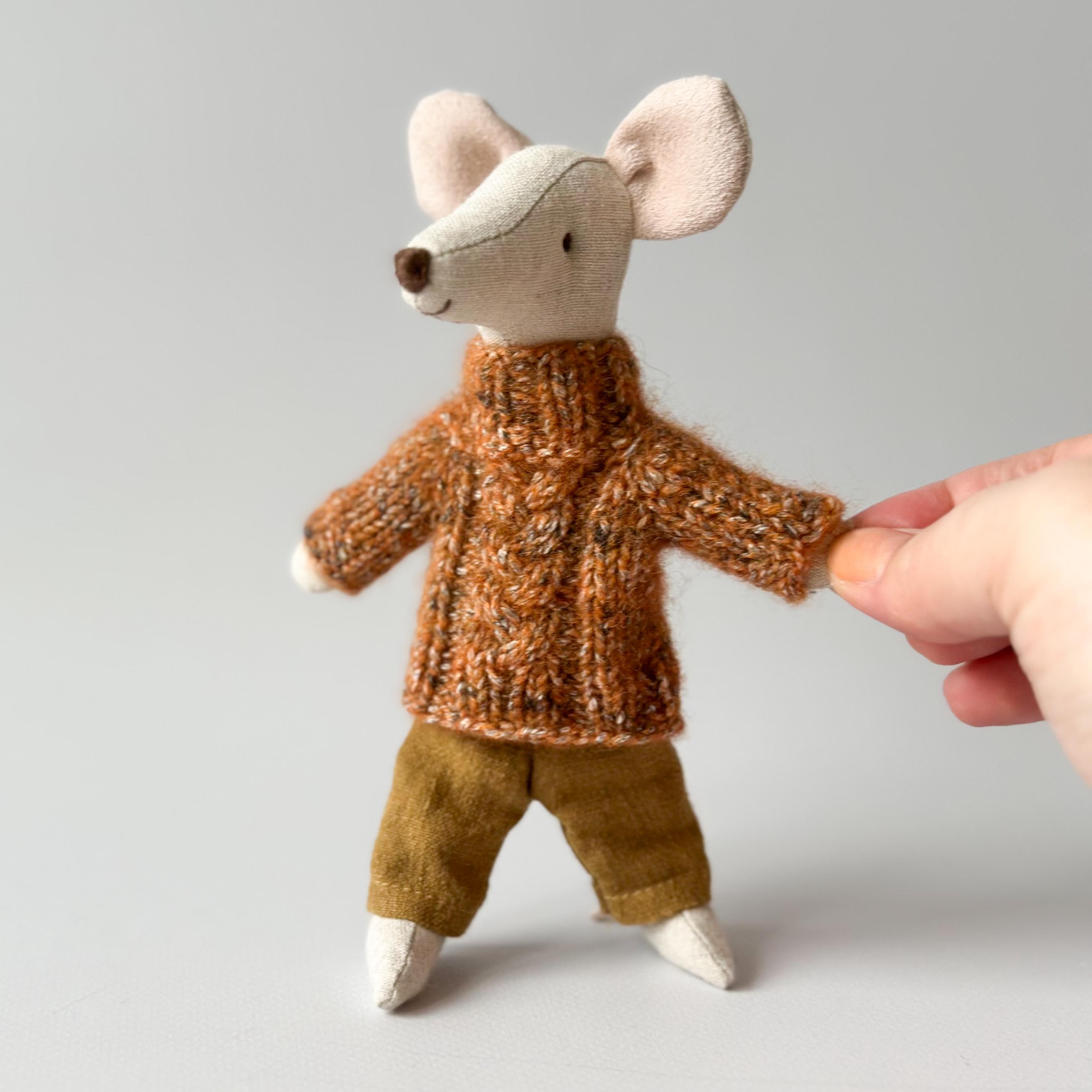 Maileg Mouse Dad Cable Sweater Knitting Pattern (PDF) - Etsy