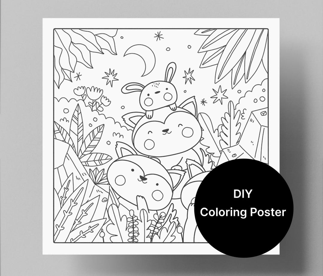 Coloring Poster, Poster to Color in for Children Gift Children's ...