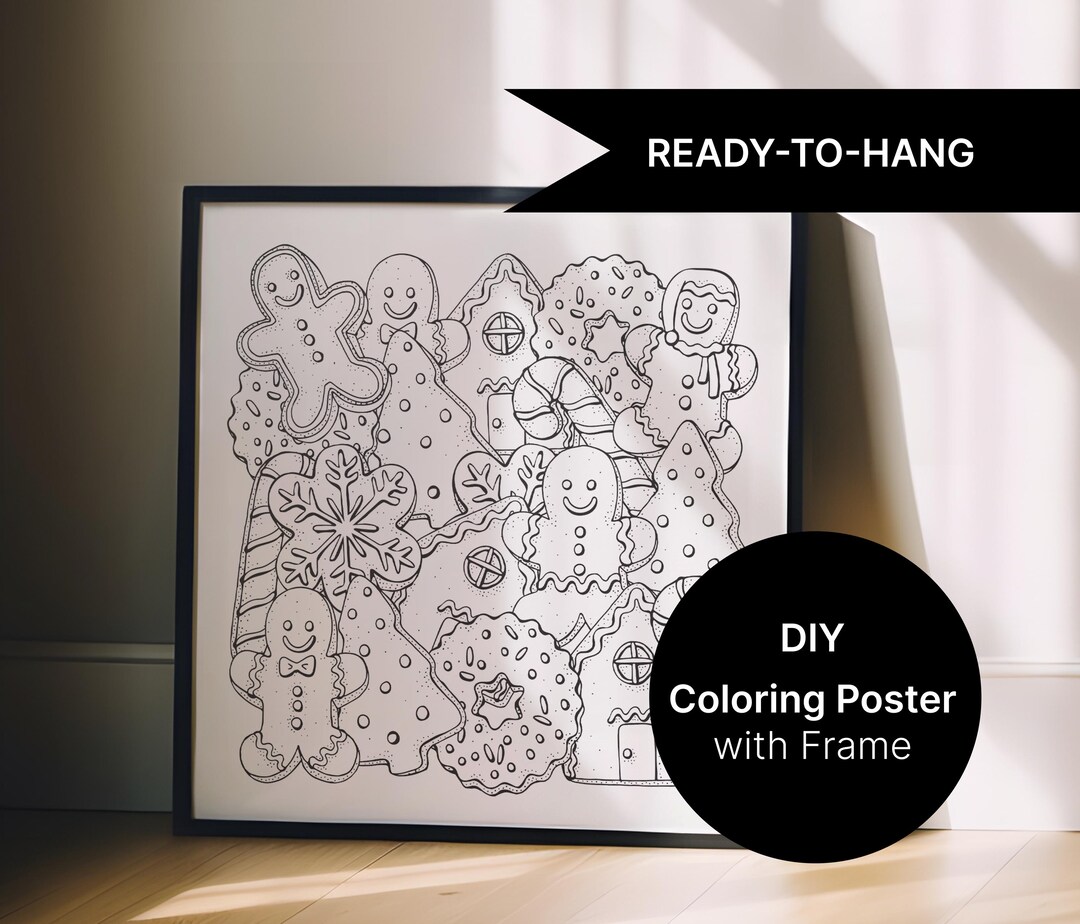 Coloring Poster Poster to Color for Children With Wooden Frame Gift ...