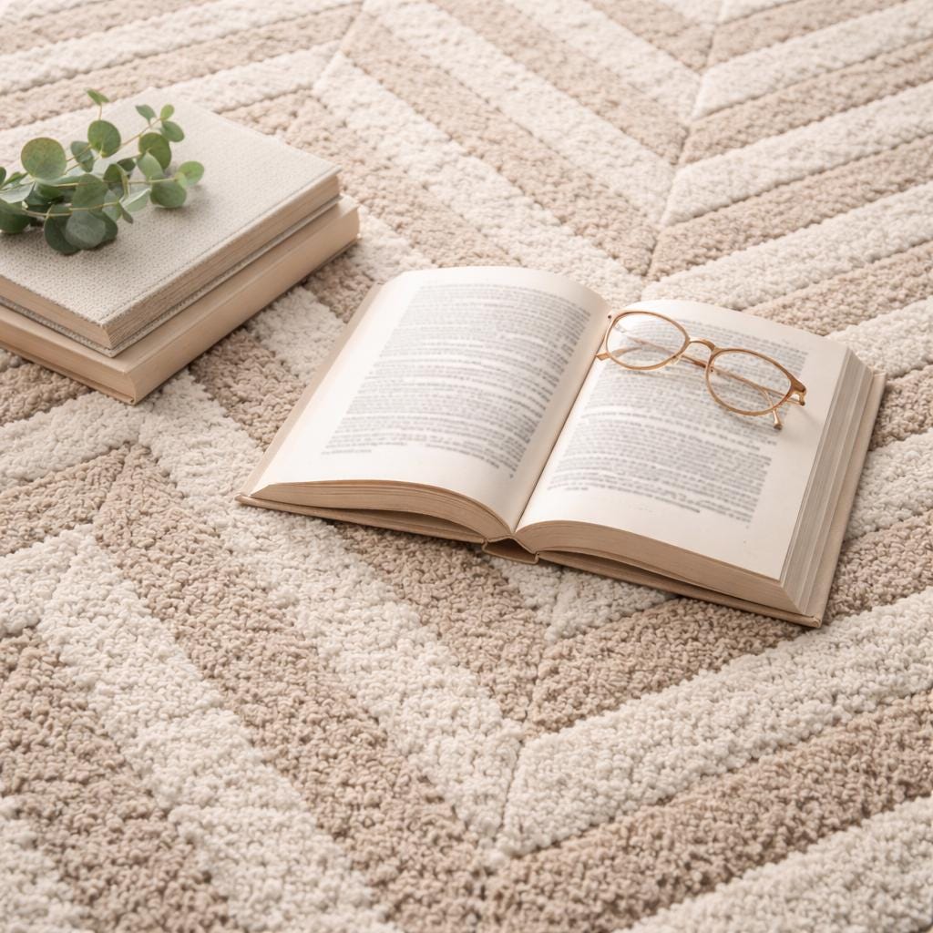 Neutral Beige Chevron Wool Rug: Textured Geometric Scandinavian Living ...