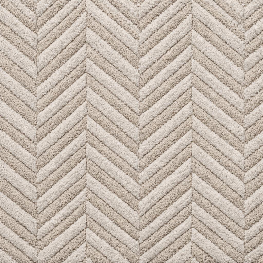 Neutral Beige Chevron Wool Rug: Textured Geometric Scandinavian Living ...