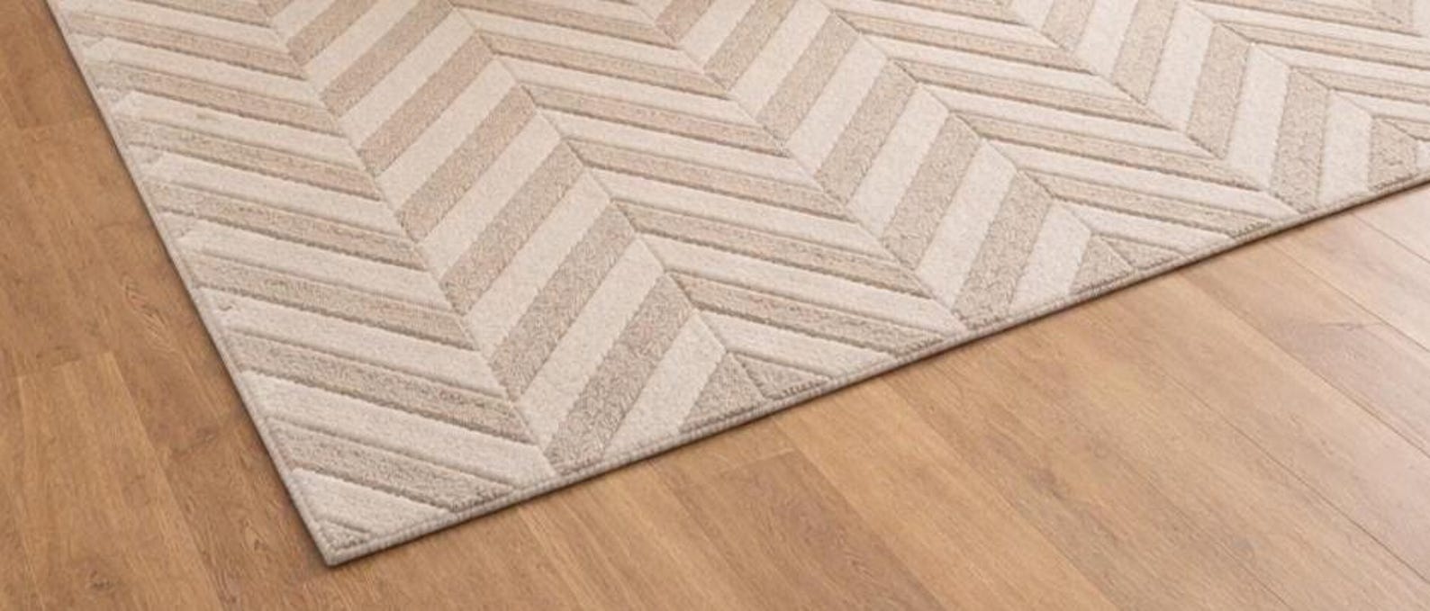 Neutral Beige Chevron Wool Rug: Textured Geometric Scandinavian Living ...