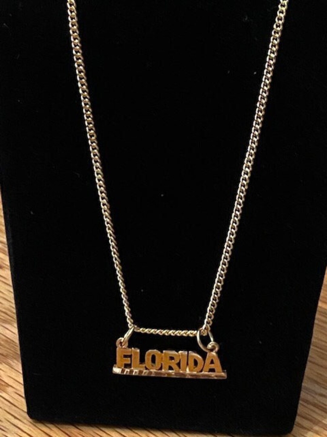 Florida Necklace 18k Gold Plated W/chain - Etsy
