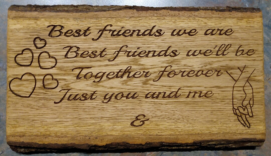 Customizable Oak Best Friend Sign, Live Edge Wood Decor - Etsy