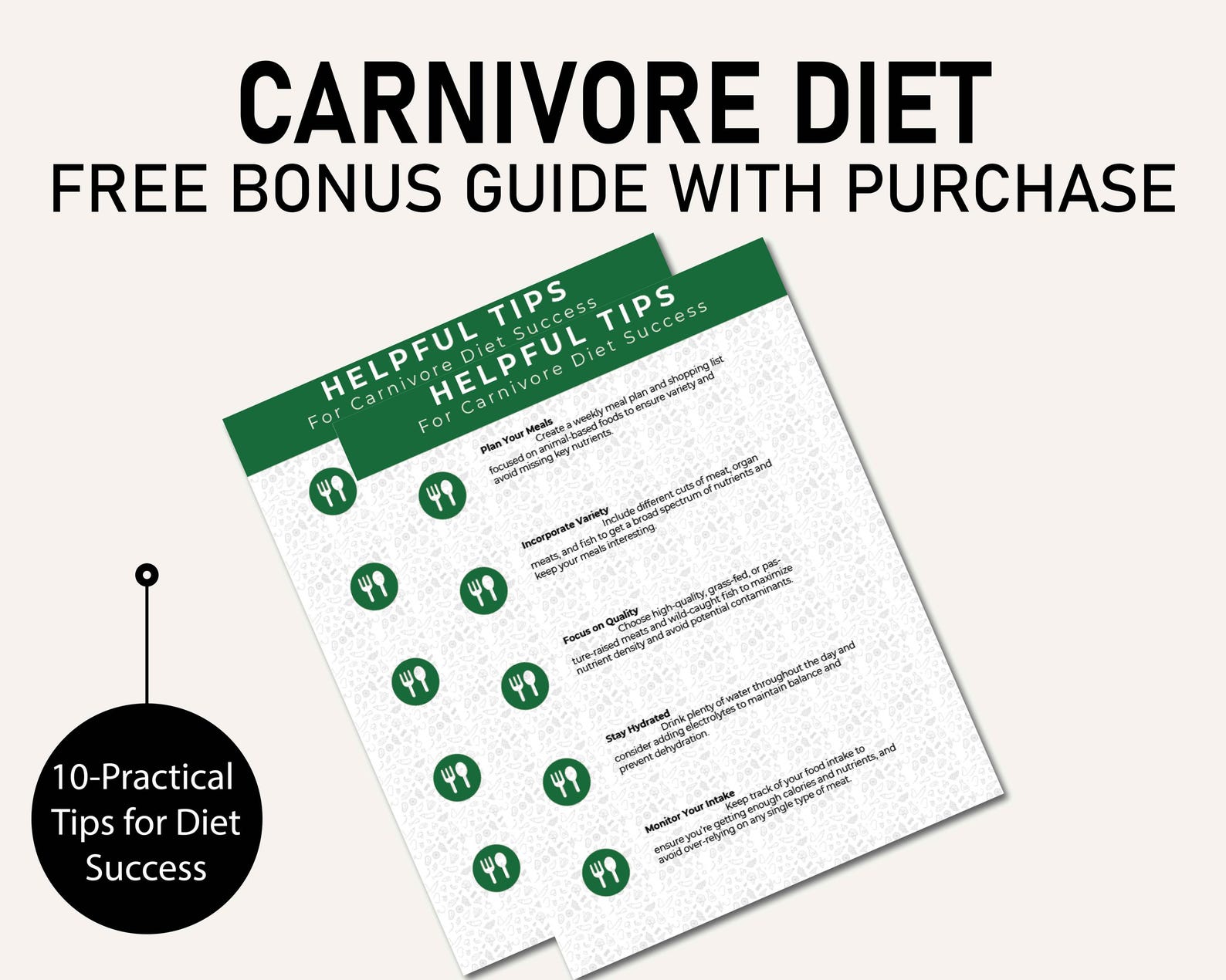 Carnivore Diet Food List, PDF to Help You Meal Plan for a Meat-only ...
