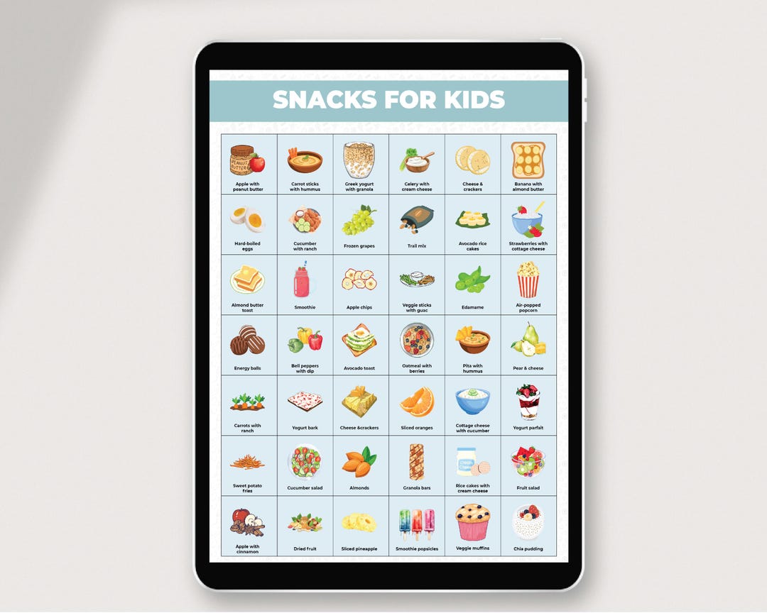 Healthy Snacks for Kids Poster, Kids Snacks Ideas, Kids Snacks Digital ...