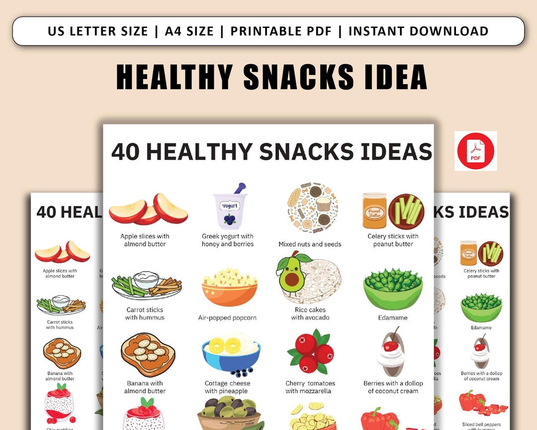 Healthy Snack Ideas, Snack Recipes Printable, Snacks Grocery List ...