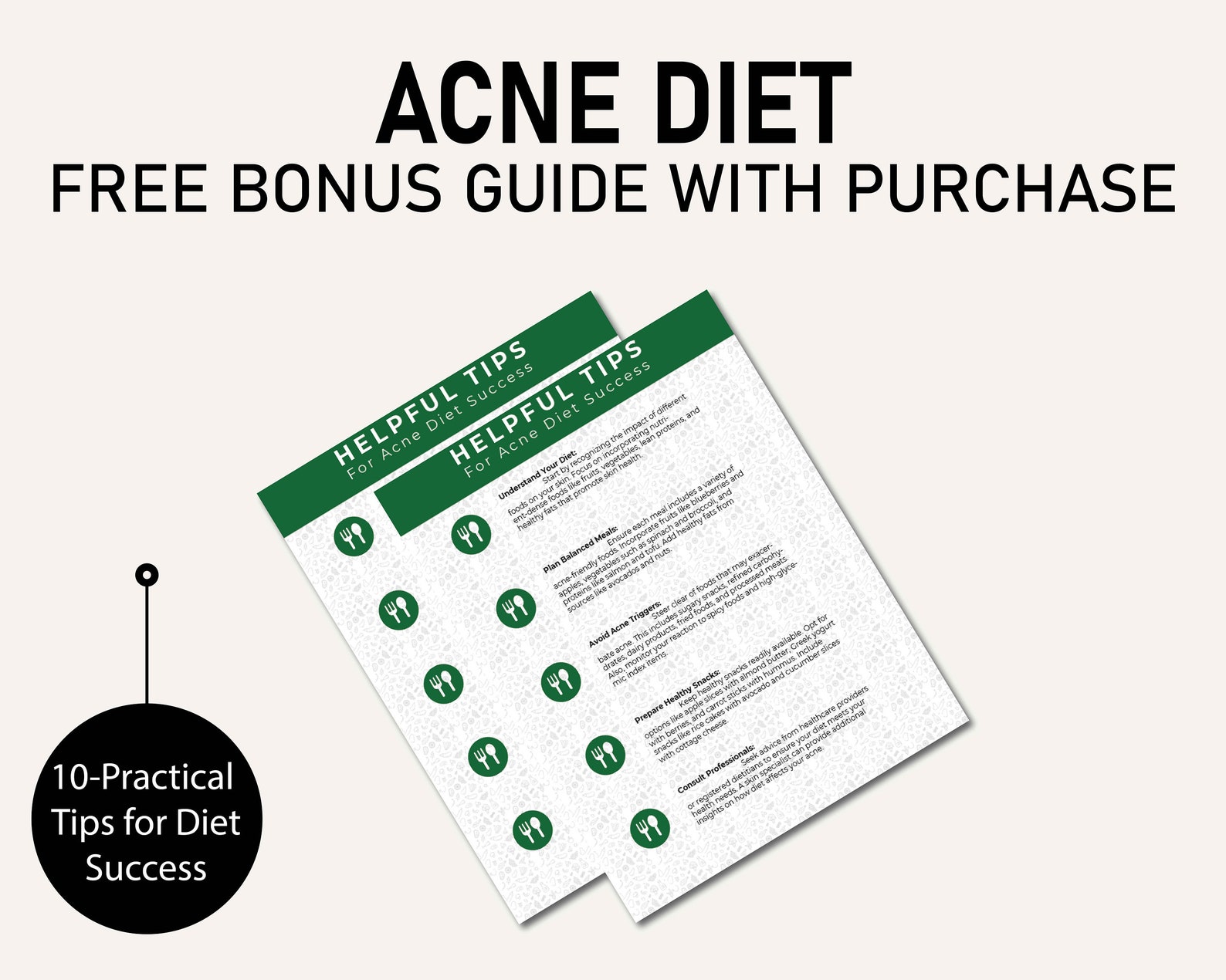 Acne Diet Plan PDF, Acne Diet Meal Plan Helper, Download and Print This ...