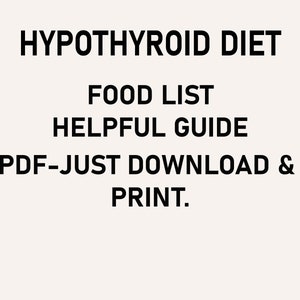 Hypothyroidism Food List, Hypothyroid Food Chart, Printable Pdfs, Grocery List, Shopping List ...