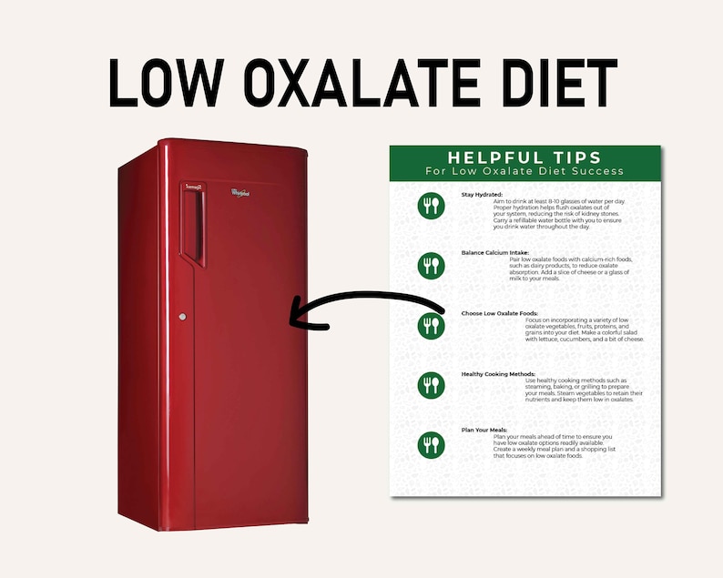 Low Oxalate Food Chart, Kidney Stones Diet Chart, Low Oxalate Diet Plan ...