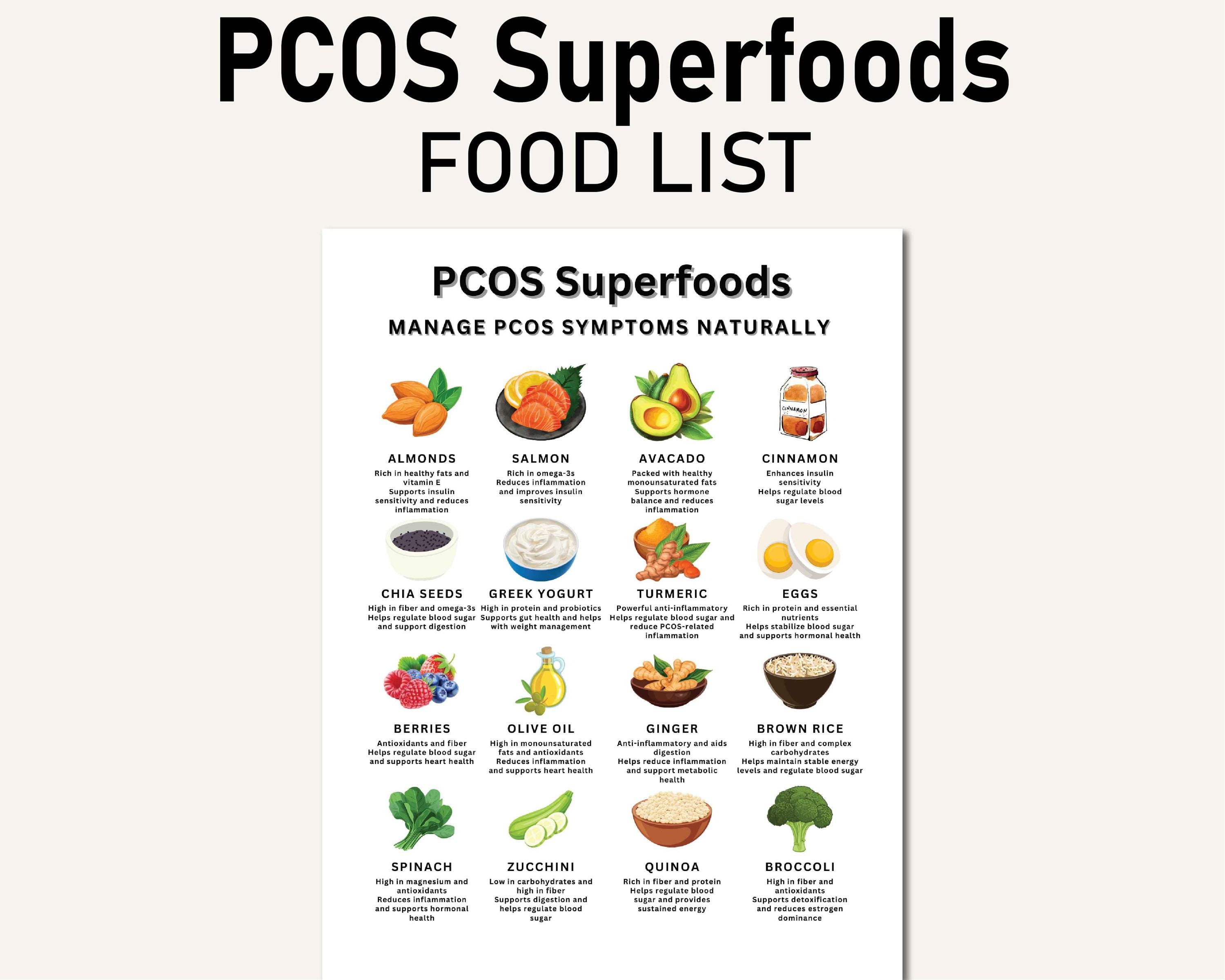 PCOS Food List and Diet Plan, Low Glycemic Index Foods,low in Sugar and ...