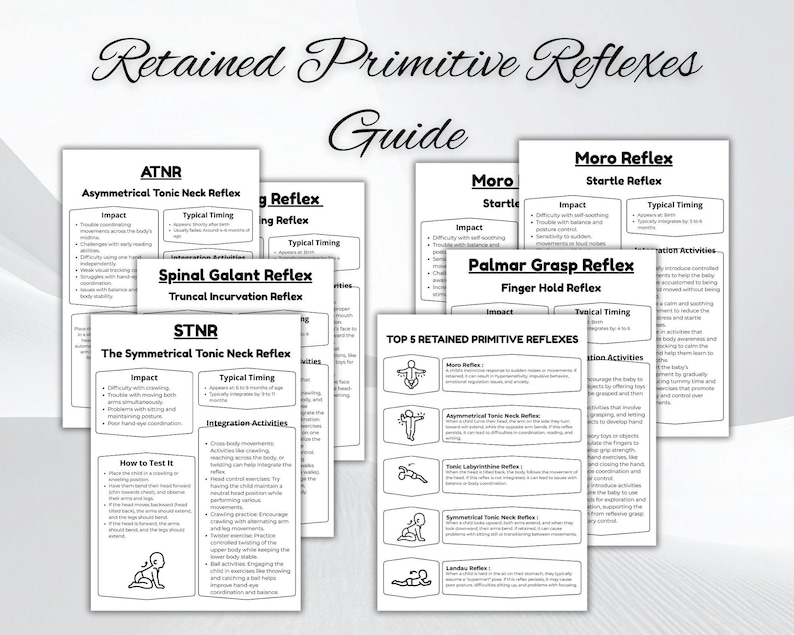 Retained Primitive Reflexes Guide: Integration Handouts, Primitive ...