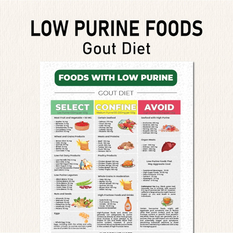 Gout Diet Plan - Etsy