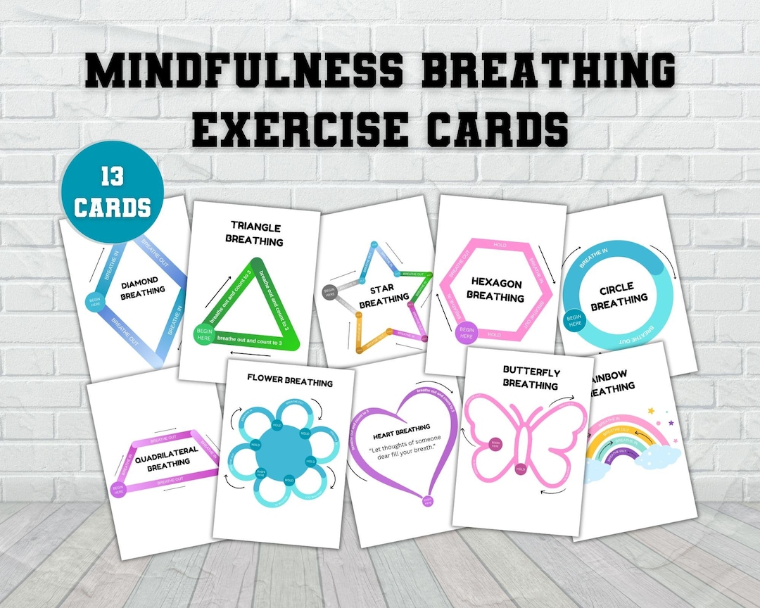 Mindfulness Breathing Exercise Cards for Kids, Mindful Scripted ...