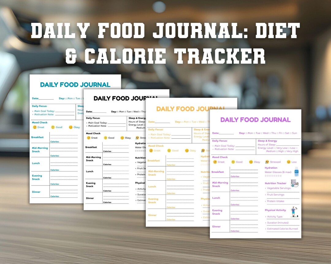 Daily Food Journal: Printable Meal Planner, Daily Food Planner, Diet ...