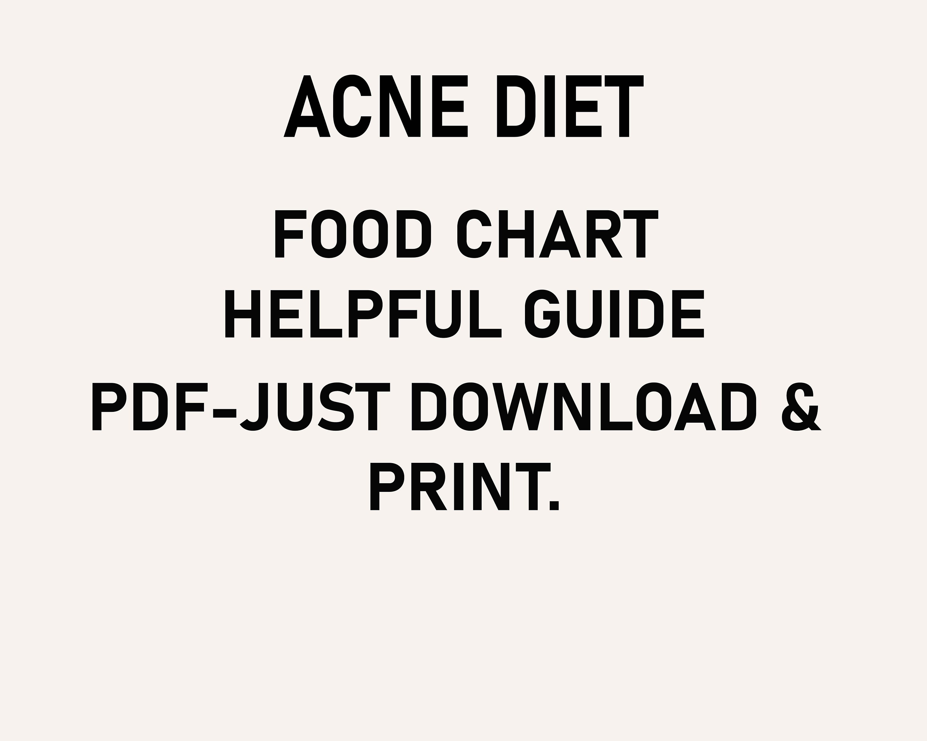 Acne Diet Plan PDF, Acne Diet Meal Plan Helper, Download and Print This ...