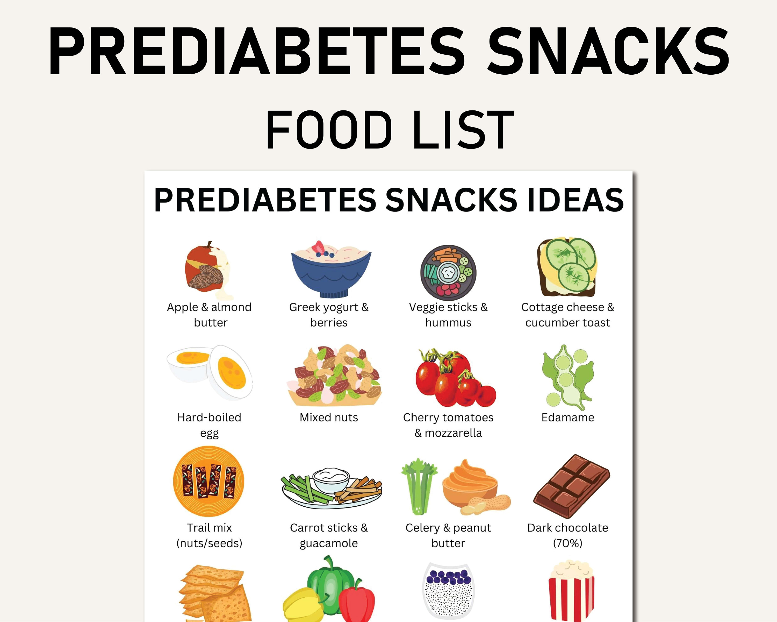 Prediabetes Snack Ideas, PDF for Low Sugar, Snacks to Eat for ...