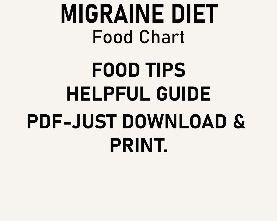 Migraine Diet Chart, Migraine Diet Plan, Migraine Food List, PDF to Help You Avoid Migraine ...