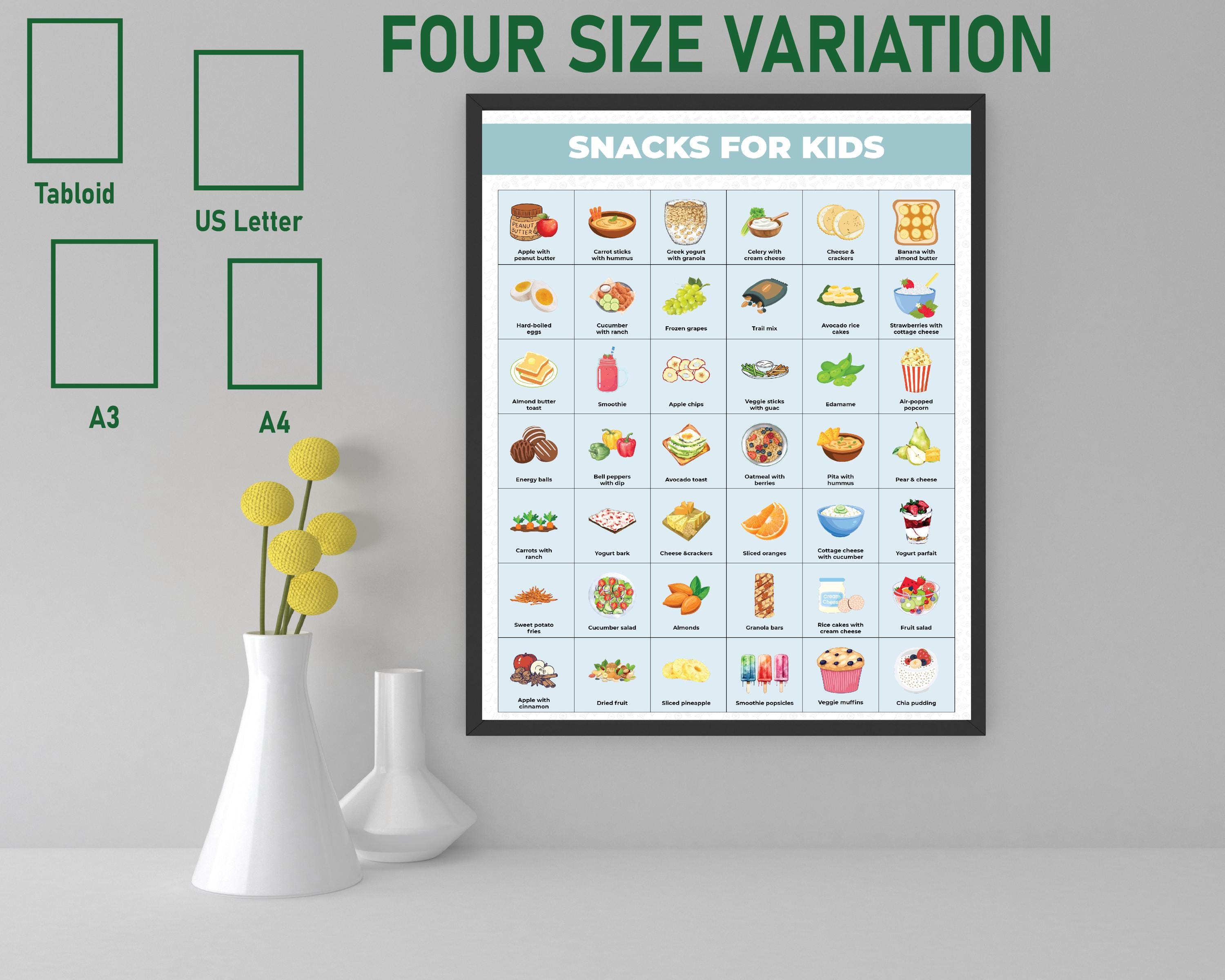 Healthy Snacks for Kids Poster, Kids Snacks Ideas, Kids Snacks Digital ...