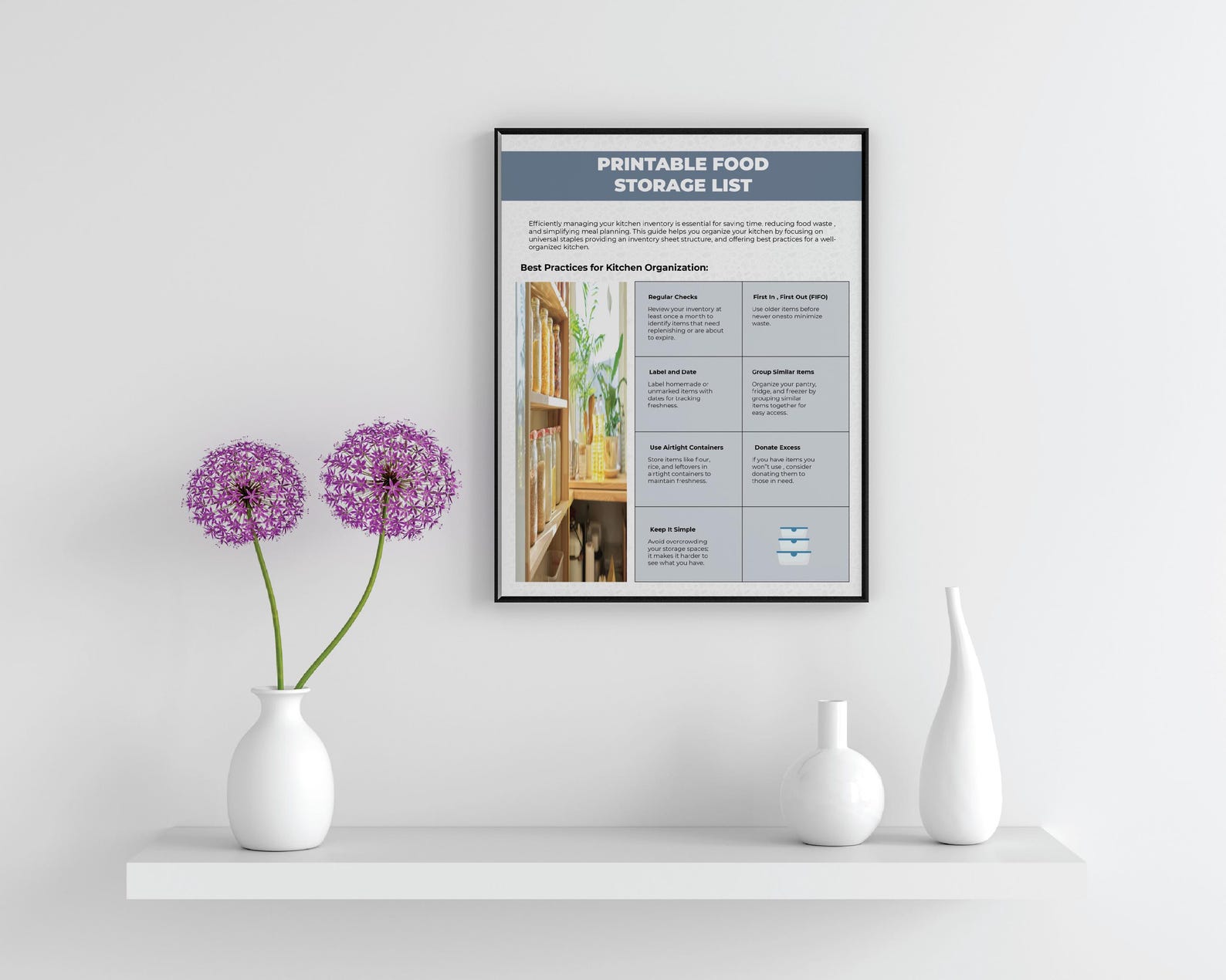 Printable Food Storage List, Kitchen Organization Checklist, Freeze ...