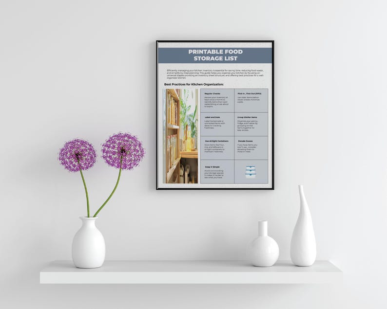 Printable Food Storage List, Kitchen Organization Checklist, Freeze ...