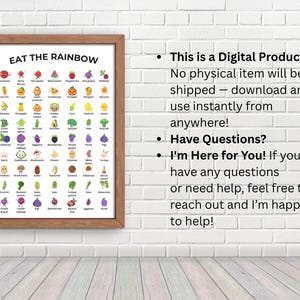 Eat the Rainbow Chart, Eat the Rainbow PDF, Eat the Rainbow Poster ...