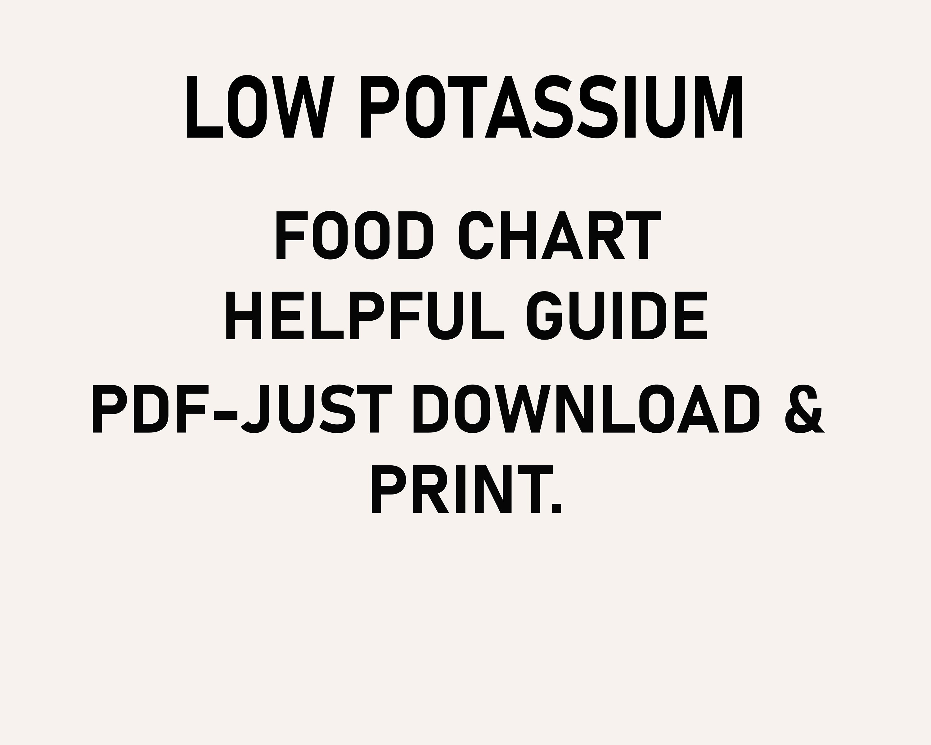 Low Potassium Diet, Food List, Shopping List, Food Plan PDF to Help You ...