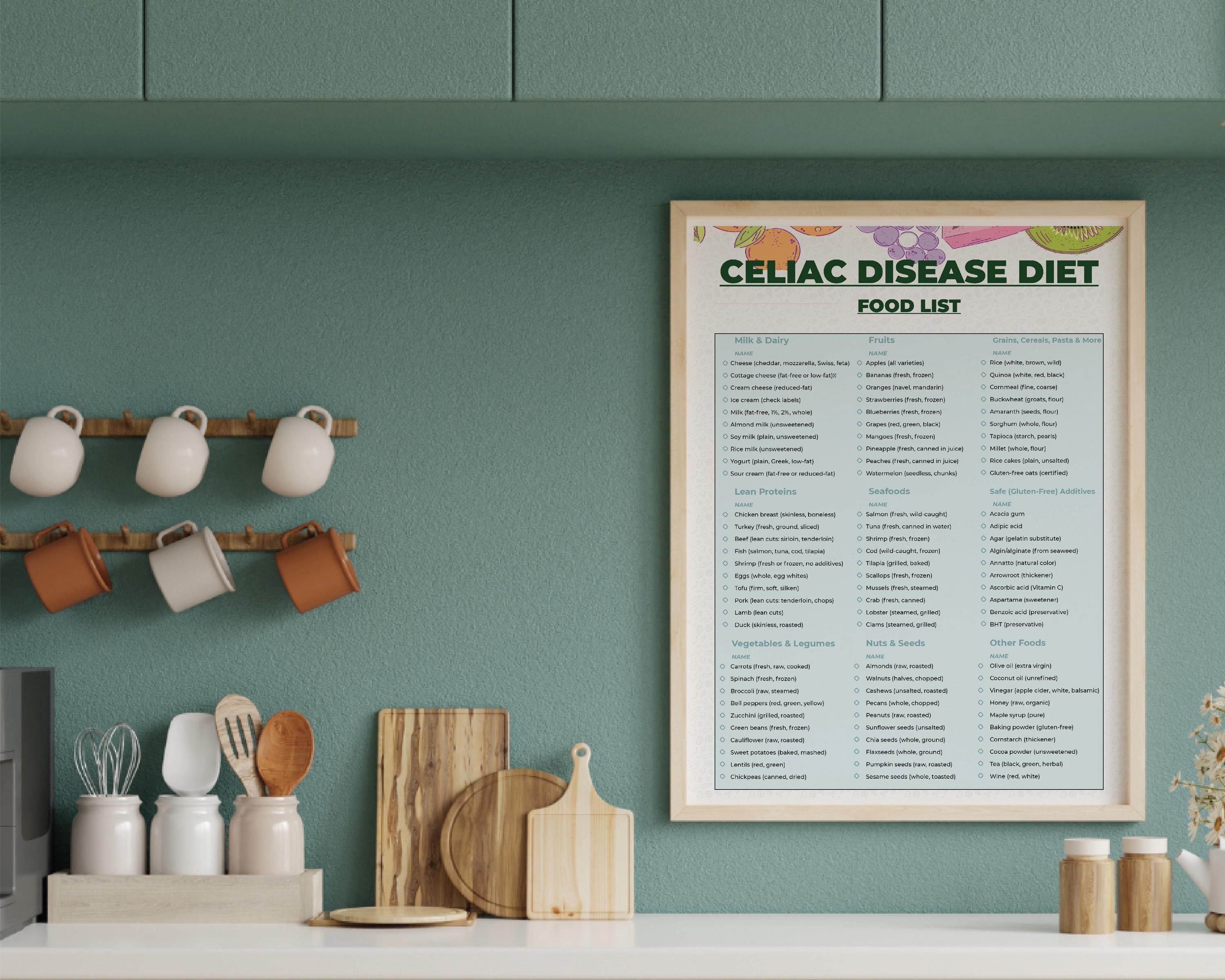 Celiac Disease Food List, Gluten Free Foods, Celiac Shopping List, Food ...