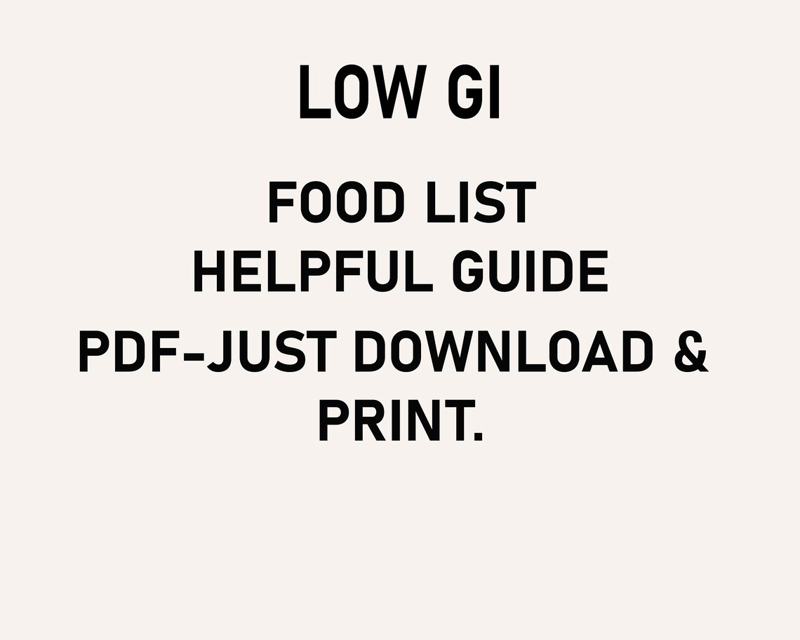 Low GI Food List, Glycemic Index Food Guide, Food Low GI Diet, High ...