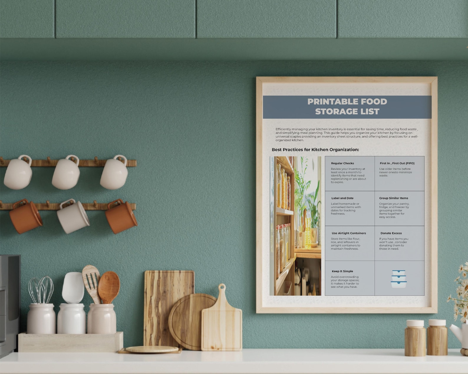Printable Food Storage List, Kitchen Organization Checklist, Freeze ...
