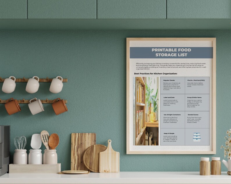Printable Food Storage List, Kitchen Organization Checklist, Freeze ...