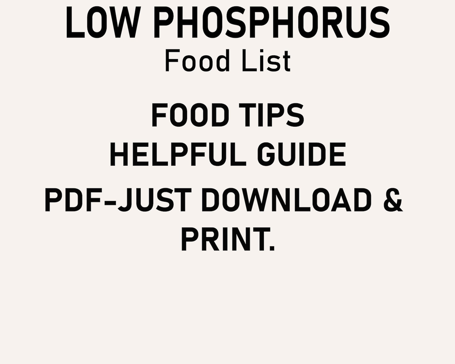 Low Phosphorus Diet Food List, Kidney Friendly Food List, Stage 4 ...