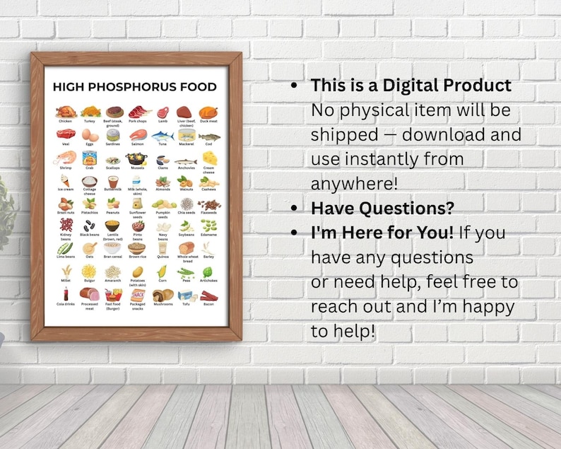 Foods High in Phosphorus Poster, High Phosphorus Foods to Avoid, Lower ...
