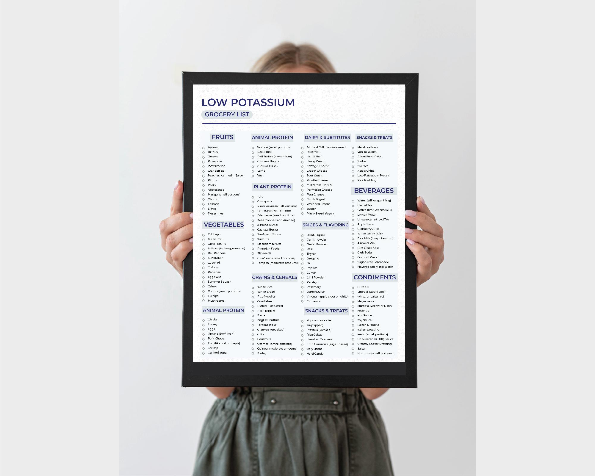 Low Potassium Food Chart, Low Potassium Food List, Kidney Friendly ...