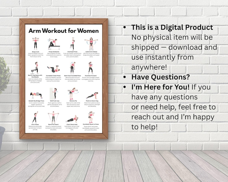 Arm Workout for Women, Illustrated Upper Body Workout, Arm Dumbbell ...