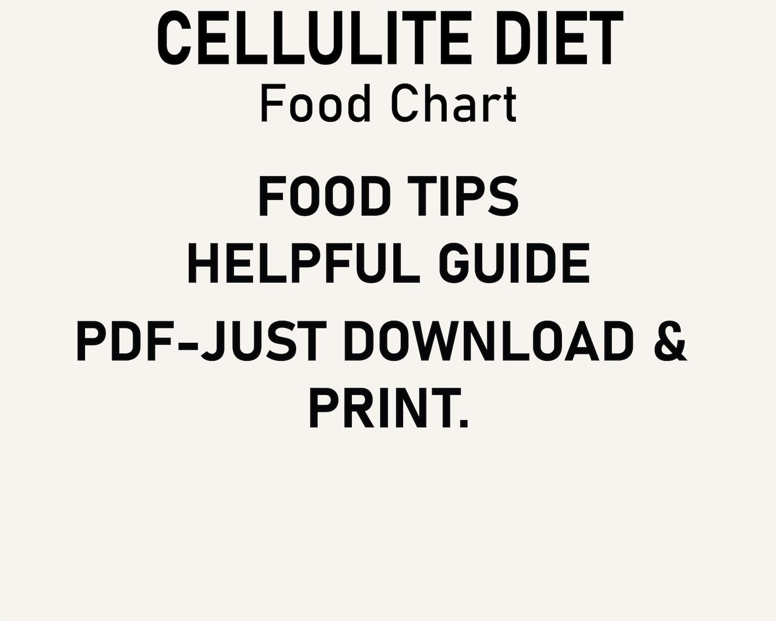Cellulite Diet Plan, PDF to Download and Print, Anti-cellulite Food ...