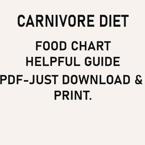 Carnivore Diet Food List, PDF to Help You Meal Plan for a Meat-only ...