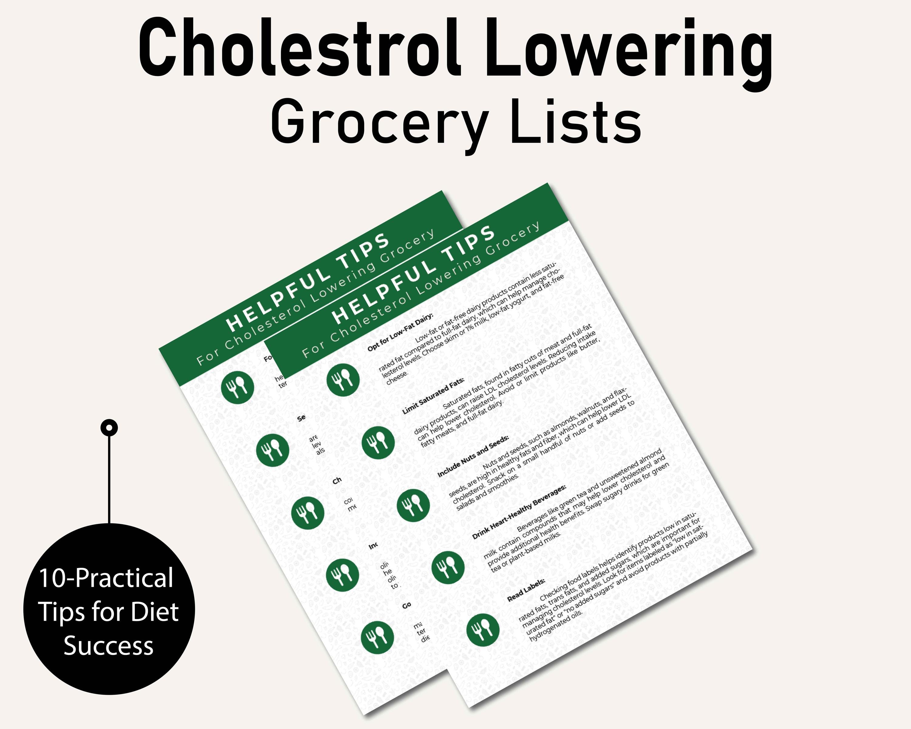 Cholesterol Lowering Grocery List, Lower Cholesterol Food Guide ...