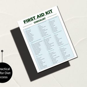 First Aid Checklist Medical Checklist First Aid Kit Printable Survival Kit Emergency Checklist ...