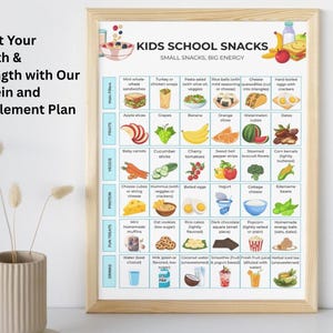 Kids Snacks Chart for School Lunch, Lunchbox Ideas for Kids, Healthy ...