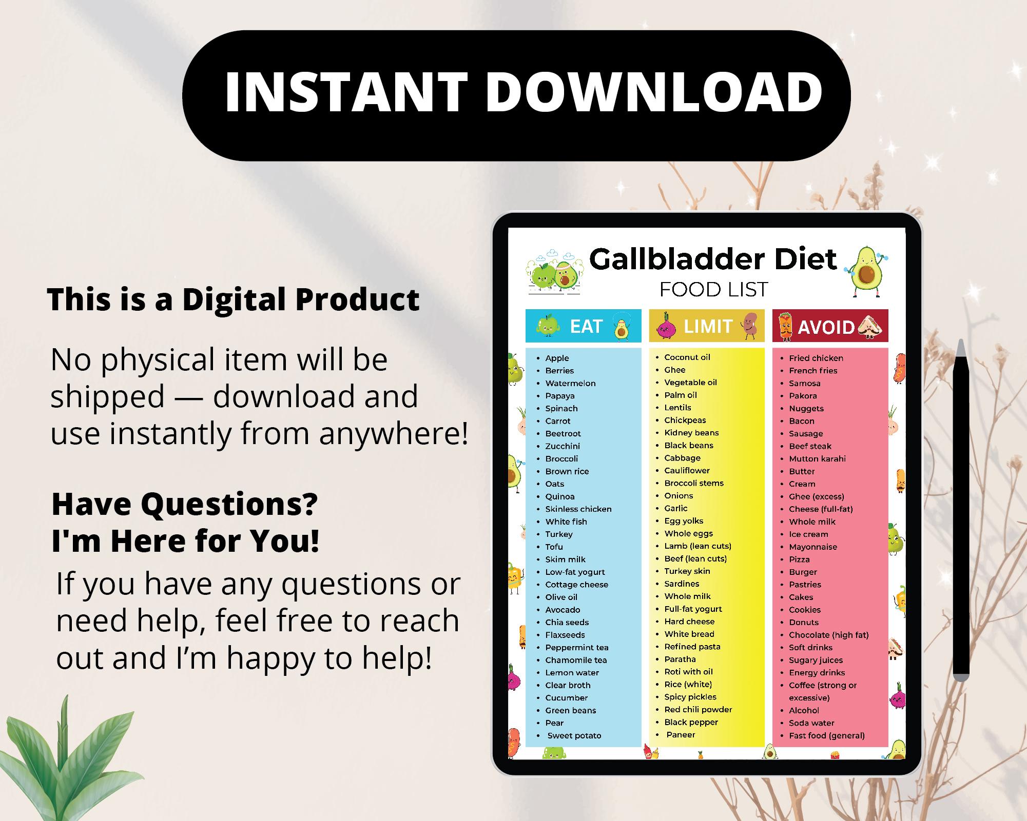 Gallstones Food List, Gallbladder Diet Food Chart, Cholelithiasis Diet ...
