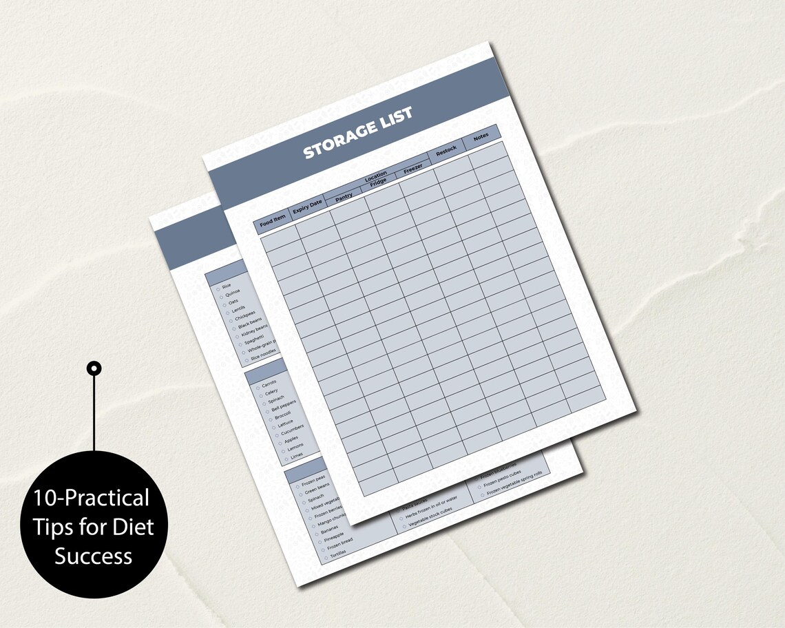 Printable Food Storage List, Kitchen Organization Checklist, Freeze ...