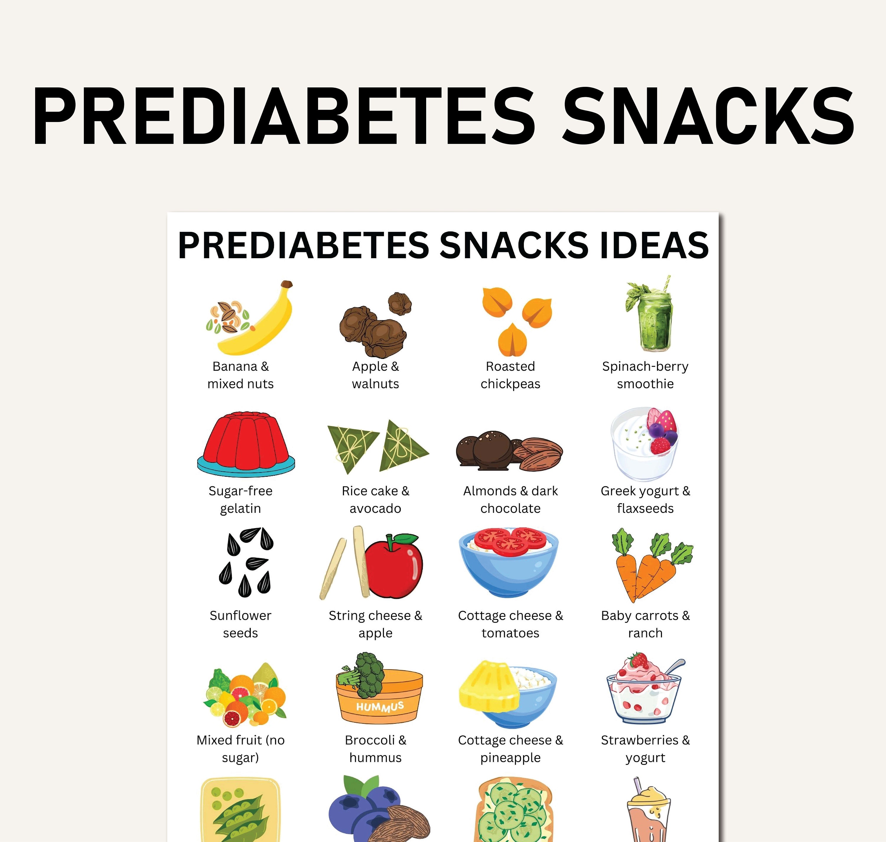 Prediabetes Snack Ideas, PDF for Low Sugar, Snacks to Eat for ...