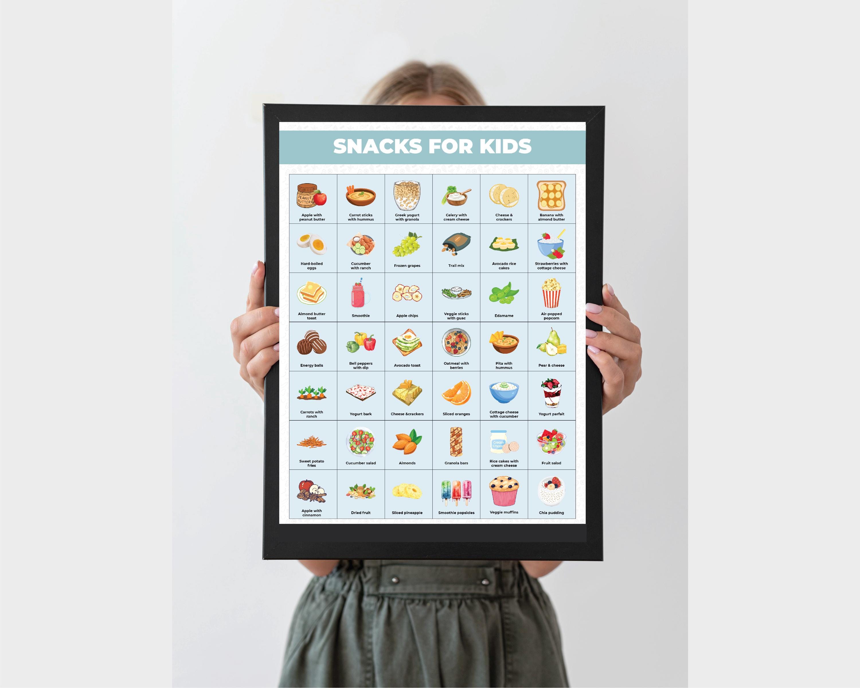 Healthy Snacks for Kids Poster, Kids Snacks Ideas, Kids Snacks Digital ...