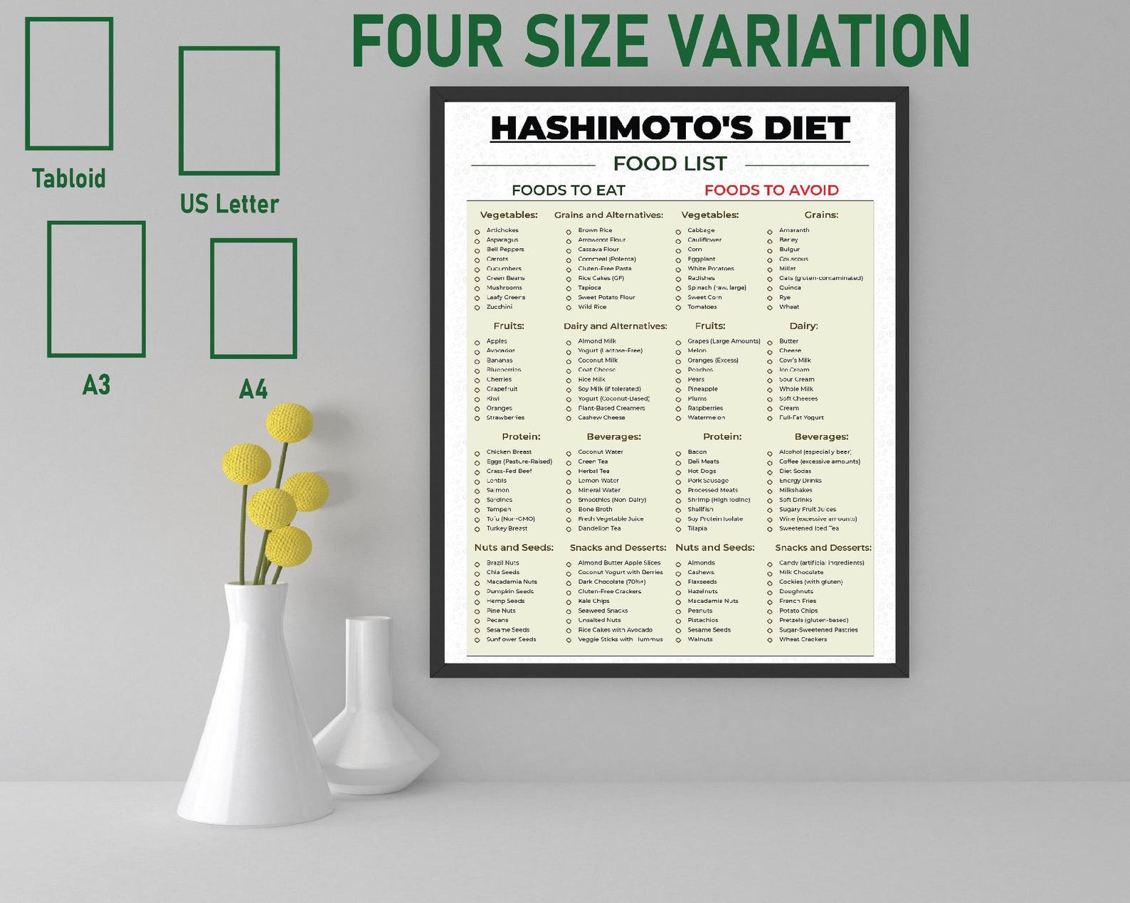 Hashimoto's Diet Food List for Thyroid Health, Hyperthyroid Food List, Hashimoto Food Chart ...