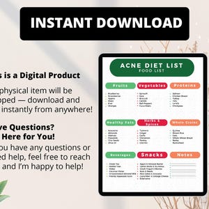 Acne Diet Plan PDF, Acne Diet Food Chart, Clear Skin Diet Guide, Acne ...