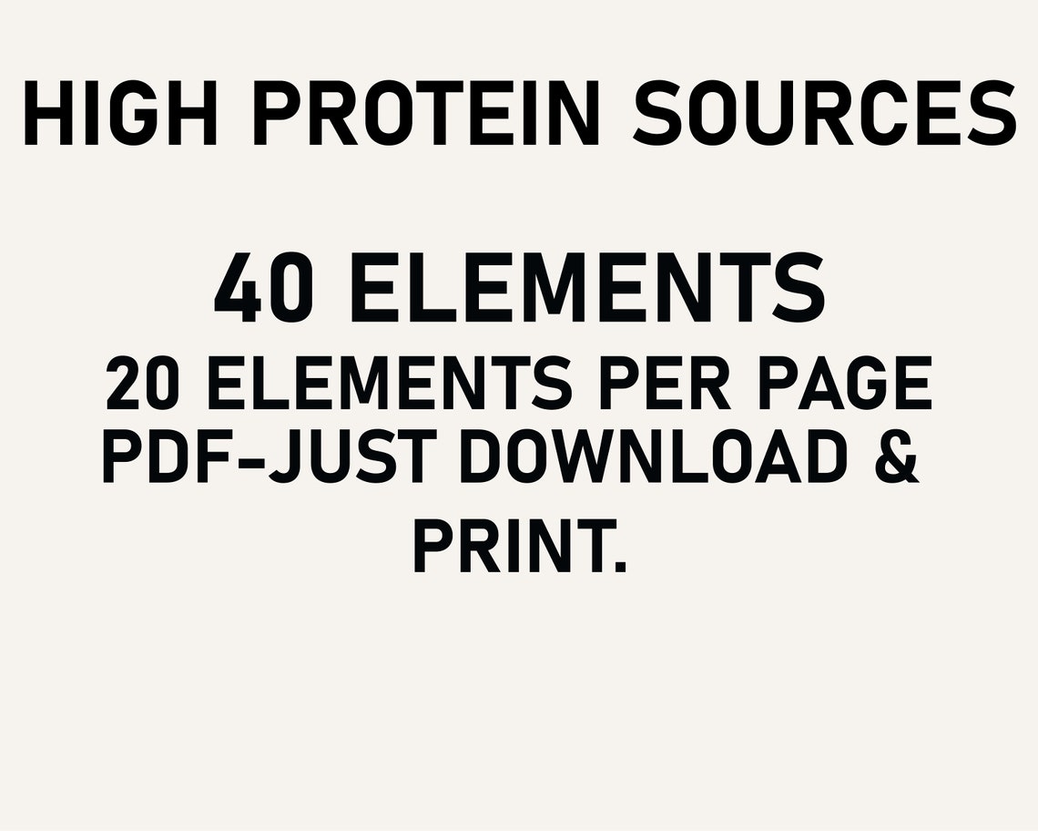 High Protein Sources Foods List PDF, High Protein Diet Guide, High ...